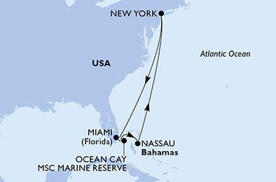 MSC Meraviglia cruise routes | MSC Cruises